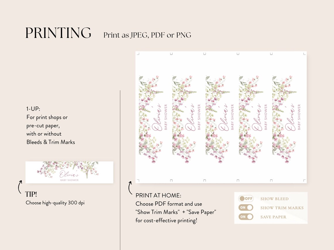 Editable Baby in Bloom Water Bottle Label, Printable Floral Baby Shower ...