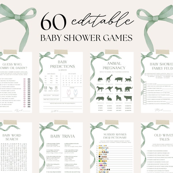 25 Gender Reveal Games | Printable Gender Reveal Party Games | Baby ...