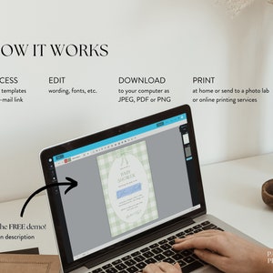 Editable Green Preppy Gingham Baby Shower Invitation Template, Gingham ...