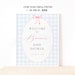 Editable Pink & Blue Preppy Gingham Baby Shower Welcome Sign Template ...