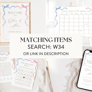 Blue Pink Boy or Girl Gender Reveal Sign, Printable Instant Pink Blue ...