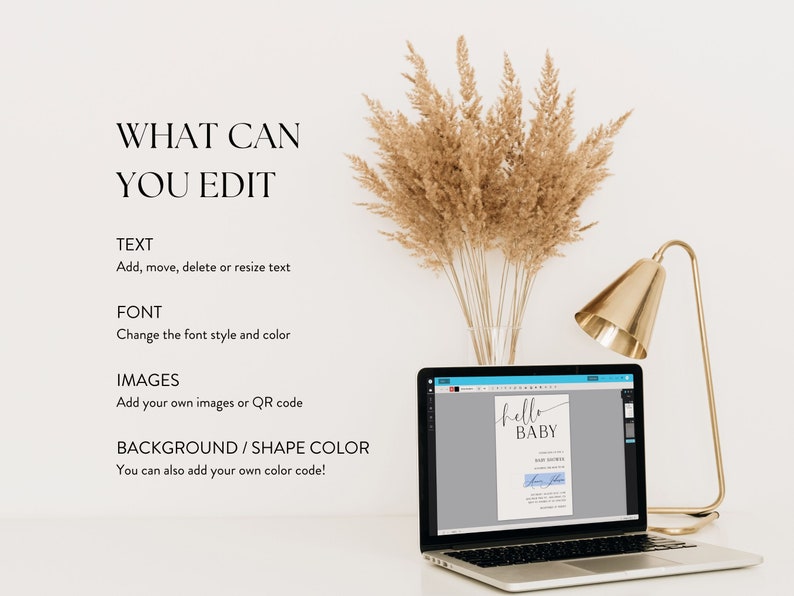 Editable Green Boho Baby Carriage Water Bottle Label, Printable Neutral ...