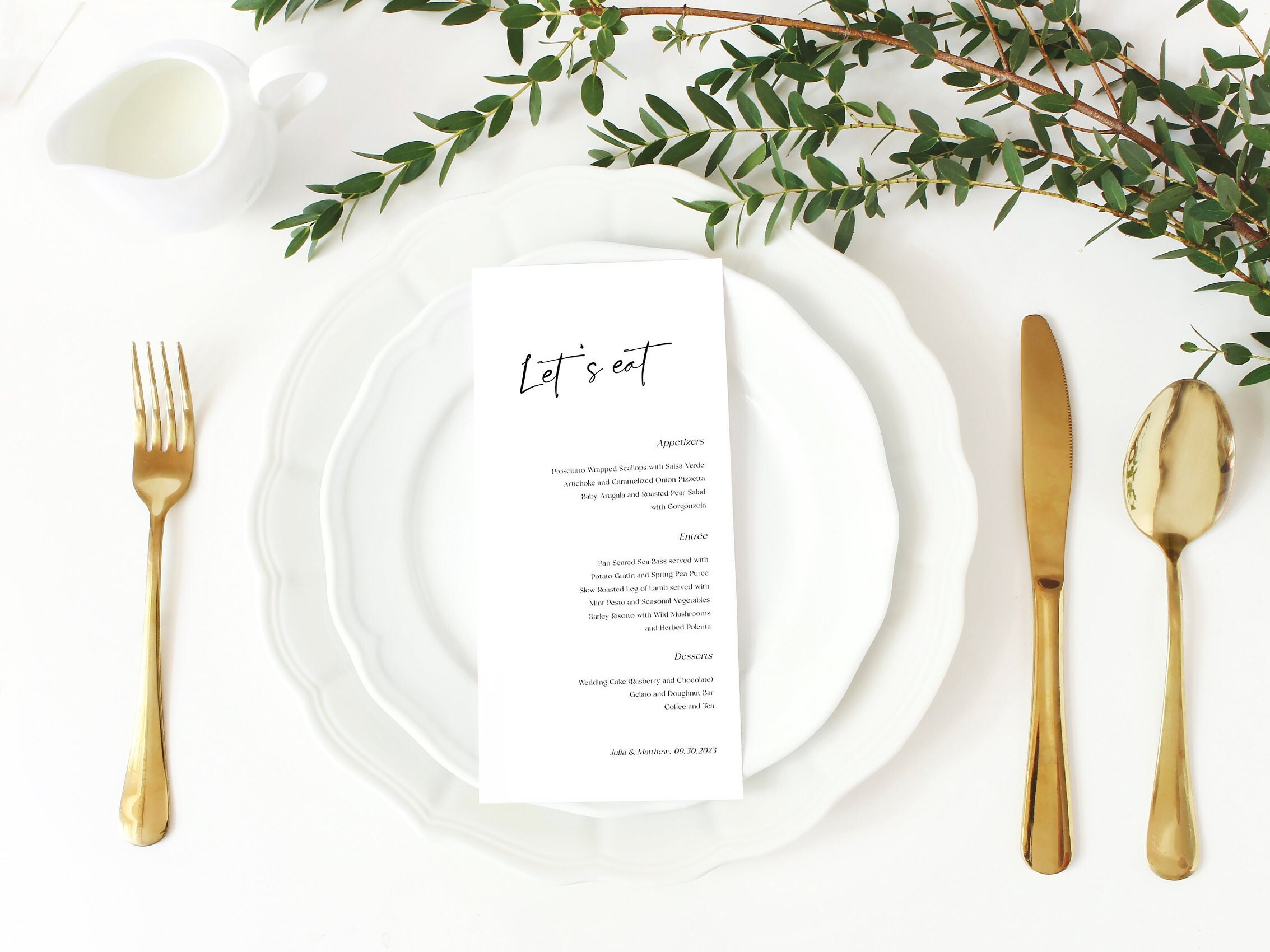 JULIA Minimalist Wedding Menu Template Modern DIY Menu - Etsy