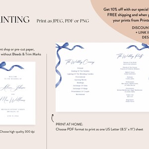 Navy Blue Bow Ceremony Booklet Template, Navy Blue Ribbon Event Program ...