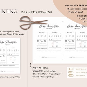 Editable Minimalist Baby Shower Predictions and Advice Card, Modern ...