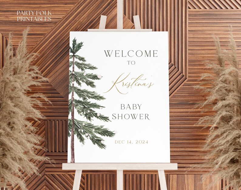 Editable Winter Baby Shower Welcome Sign Template, Baby It's Cold ...