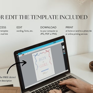 Blue Pink Boy or Girl Gender Reveal Sign, Printable Instant Pink Blue ...