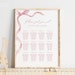 Editable Dusty Pink Bow Seating Chart Template, Instant Girl Baby ...