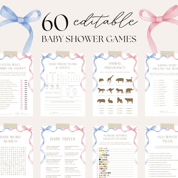 25 Gender Reveal Games | Printable Gender Reveal Party Games | Baby Shower Games | Gender Reveal ...