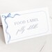 Editable Blue Bow Buffet Card Template Dusty Blue Food Label - Etsy