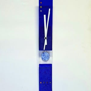 Murano Glass Pendulum Wall Clock - Model: STYLO BLUE Silver Leaf - Etsy