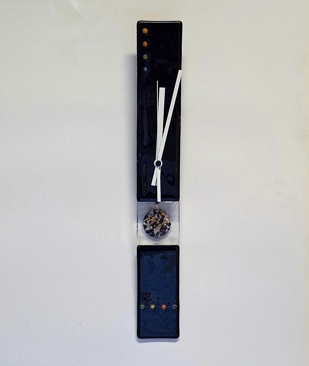 Murano Glass Pendulum Wall Clock - Model: STYLO BLACK Gold Leaf - Etsy