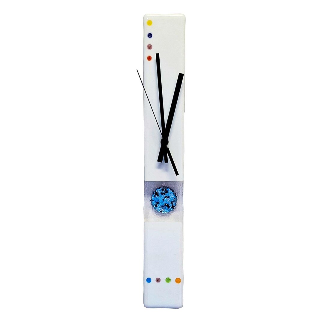 Murano Glass Pendulum Wall Clock - Model: STYLO WHITE Silver Leaf - Etsy