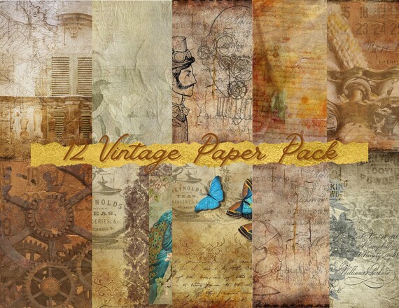 12 Vintage Paper Pack Present Vintage Paper Pack. - Etsy