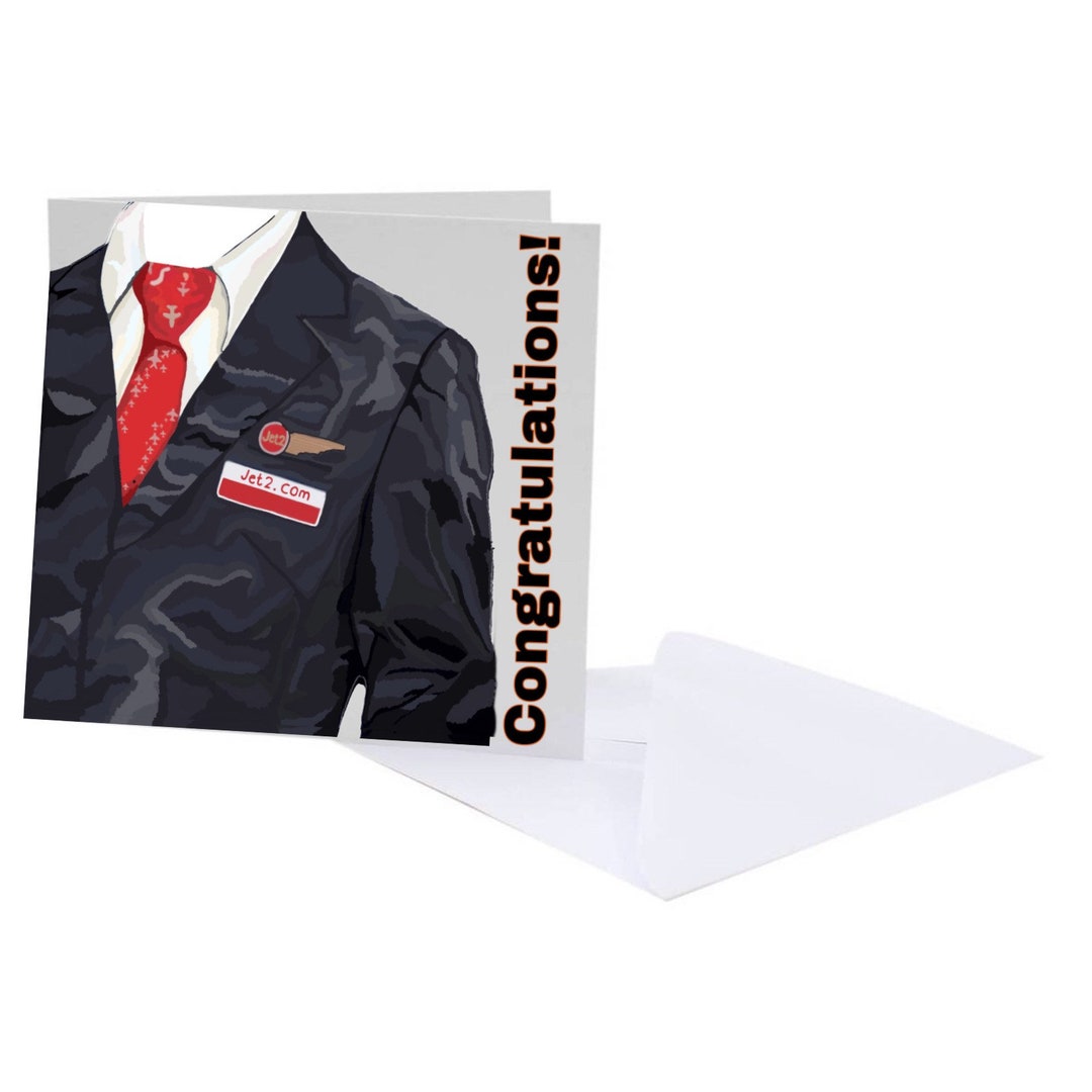 Jet2 Card Aviation Gift Uniform Print Cabin Crew Pilot - Etsy