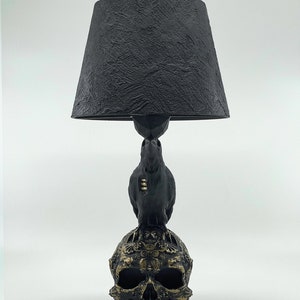 Table Lamp, Skull Lamp, Raven Lamp, Decorative Lamp, Bedside Table ...