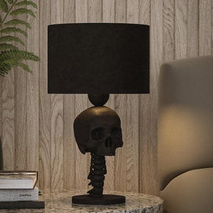 Skull Table Lamp, Decorative Lamp, Bedside Table Light, Skull Spine ...