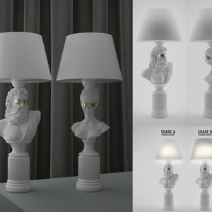 Table Lamp, His and Hers, Decorative Lamp, Bedside Table Light, Greek ...