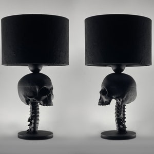 Skull Table Lamp, Decorative Lamp, Bedside Table Light, Skull Spine ...
