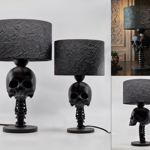Skull Table Lamp, Decorative Lamp, Bedside Table Light, Skull Spine ...