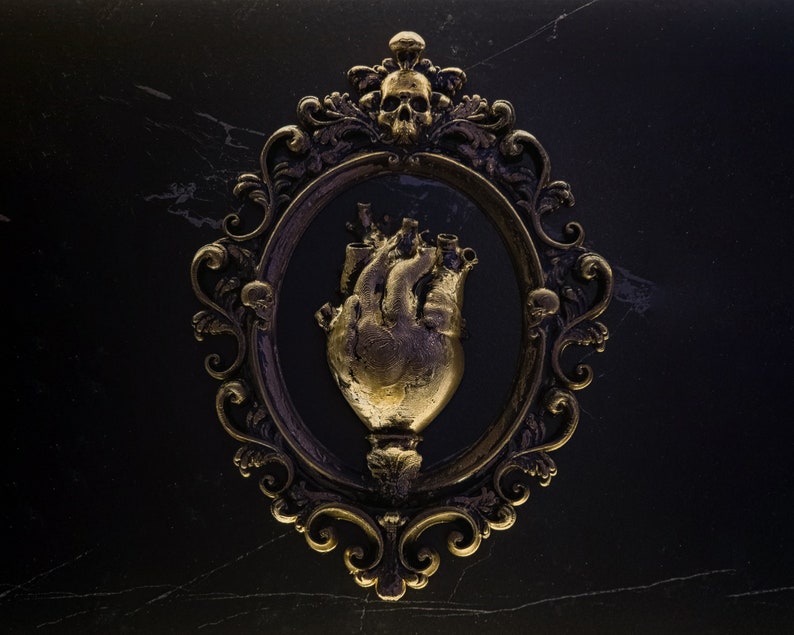 Framed Heart Wall Decor Antique Frame Goth Decoration Goth - Etsy