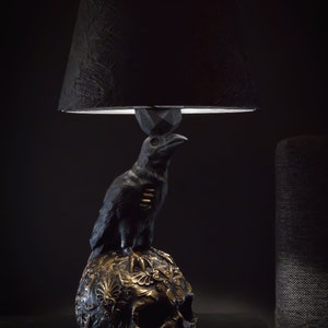 Table Lamp, Skull Lamp, Raven Lamp, Decorative Lamp, Bedside Table ...