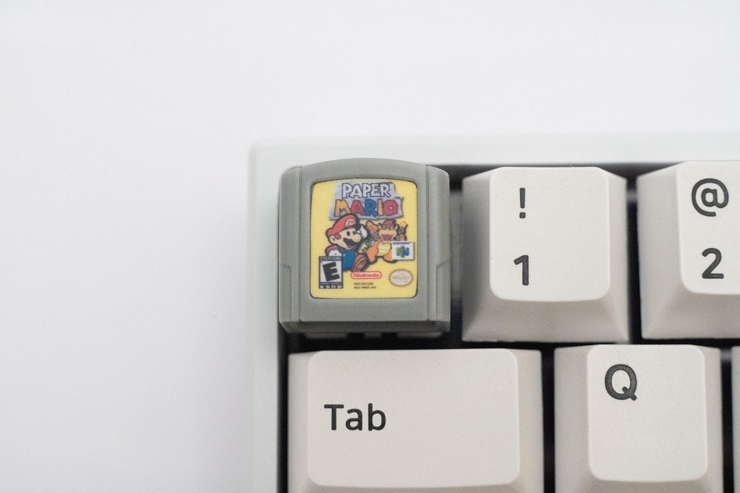 Paper Mario N64 Cartridge Artisan Keycap | Custom Resin Cast Retro Game ...