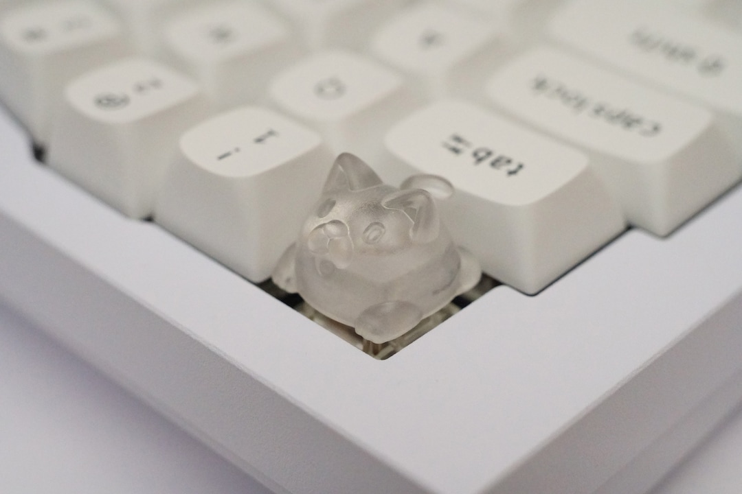 Crystal Jelly Kitty Cat Keycap: Custom Resin Artisan RGB Keyboard ...