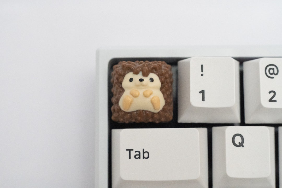 Little Hedgehog Keycap | Cute Kawaii Handmade Keycap | Multishot Resin ...