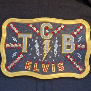 Elvis Film 2022 TCB Logo "belt Buckle" Sign With Rhinestones - Etsy