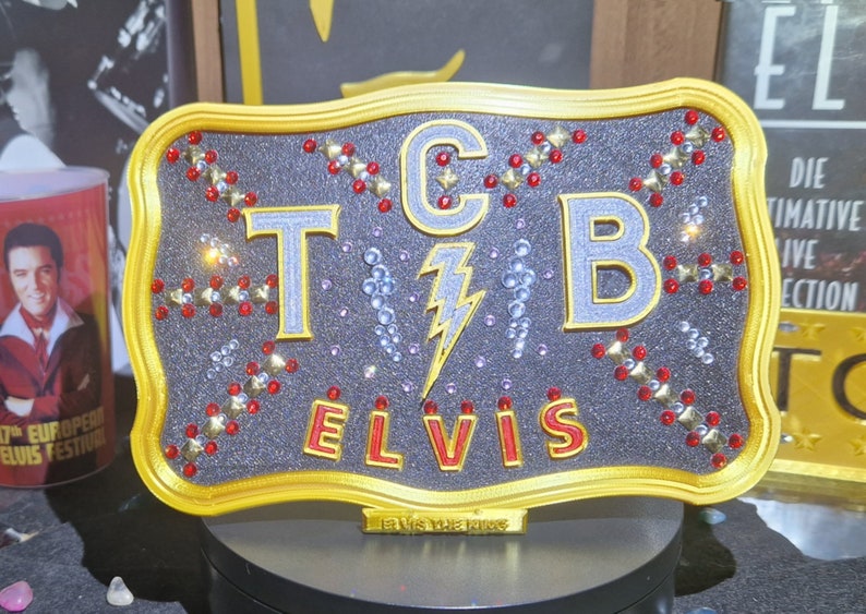 Elvis Film 2022 TCB Logo "belt Buckle" Sign With Rhinestones - Etsy