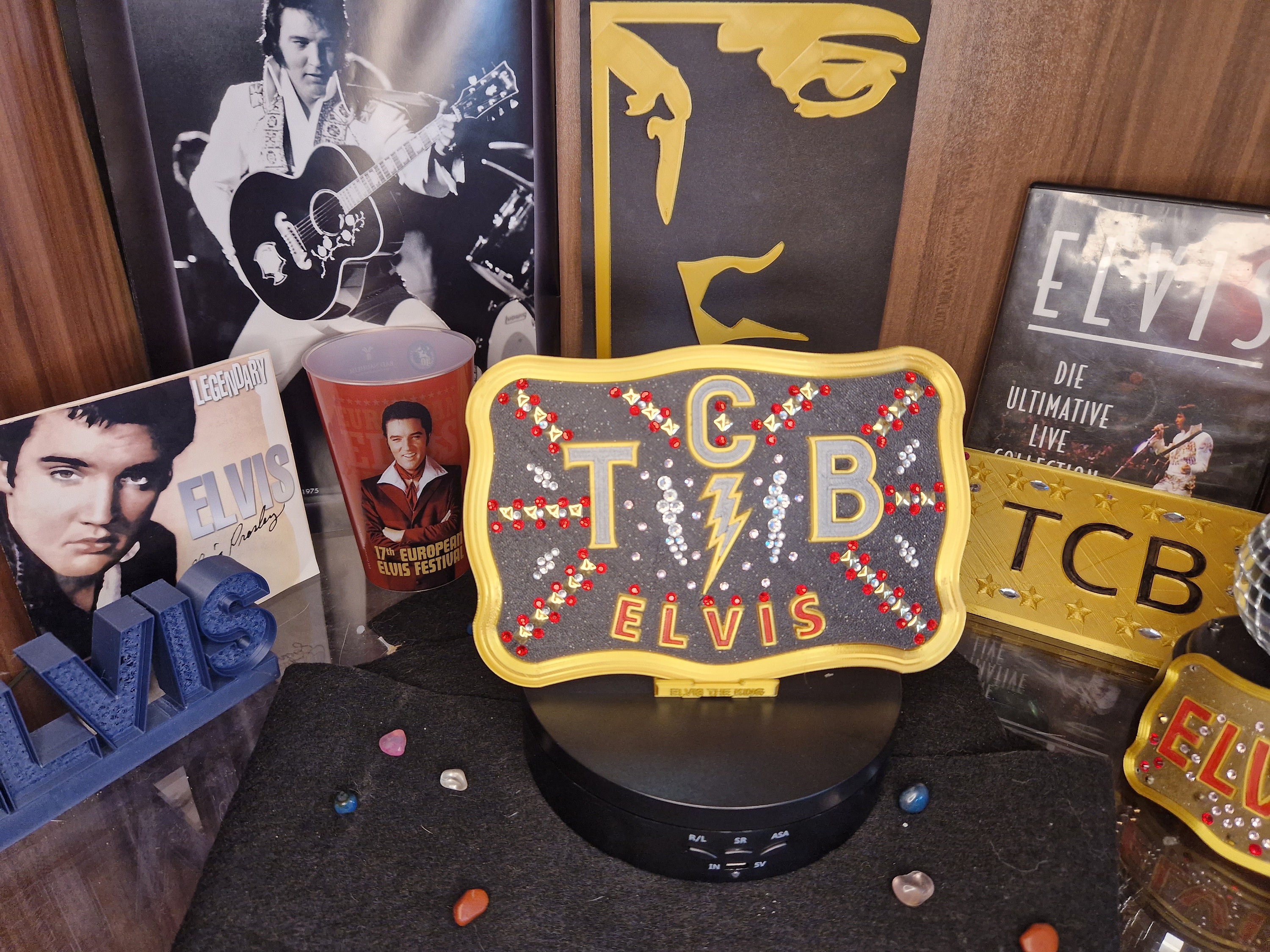 Elvis Film 2022 TCB Logo "belt Buckle" Sign With Rhinestones - Etsy