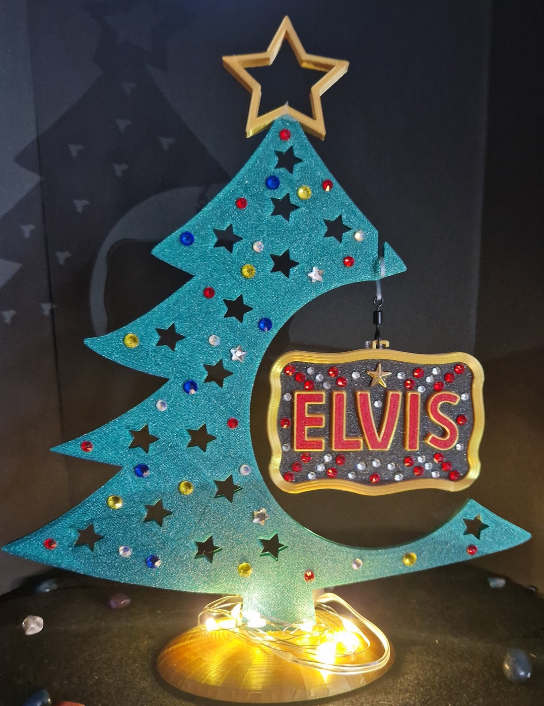Elvis Christmas Christmas Tree With elvis Film 2022 Two-tone Pendant - Etsy