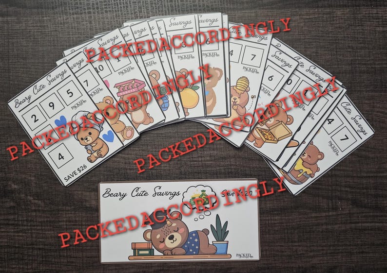 Beary Savings Challenge Cards - Etsy