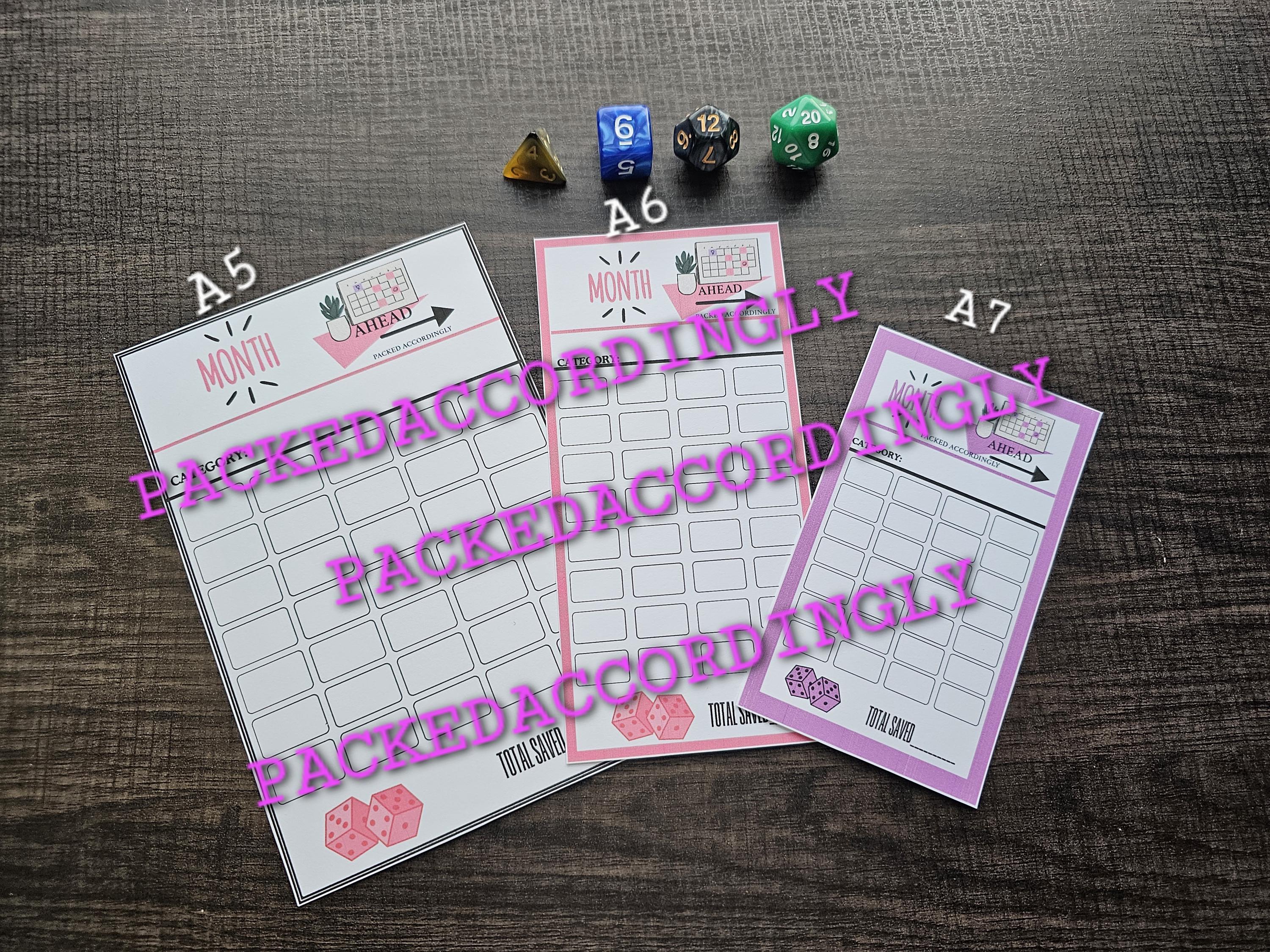 Month Ahead Dice Roll Challenge Binder - Etsy