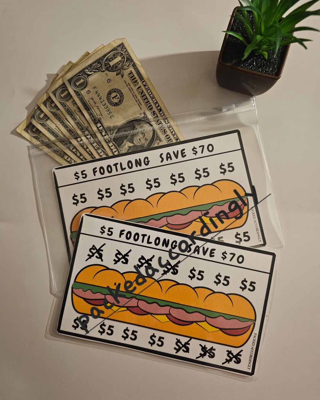 5 Dollar Footlong Savings Challenge - Etsy