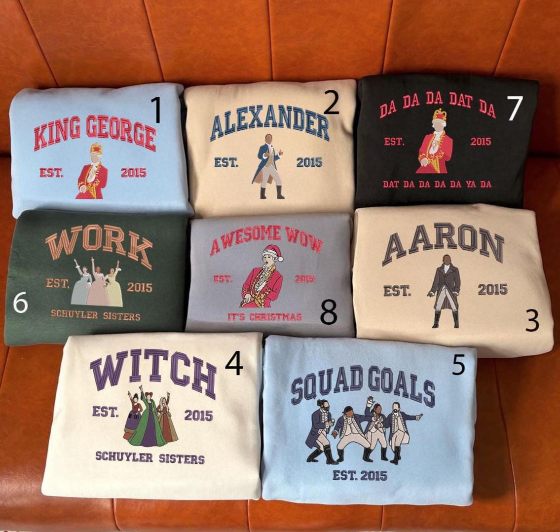 Embroidered Hamilton Musical Sweatshirt, Musical Shirt, Commemorating ...
