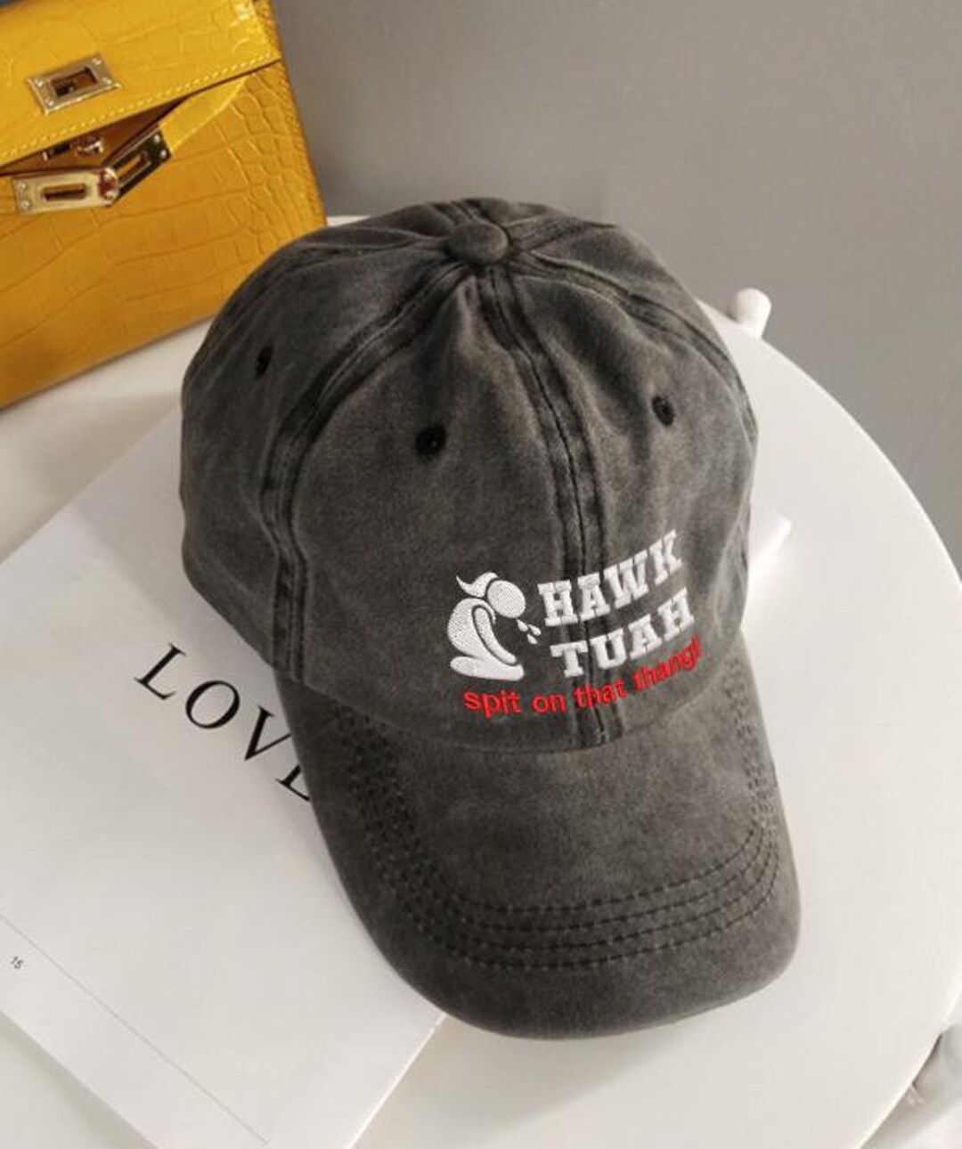 Hawk Tuah Embroidered Hat, Spit on That Thang, Spitting Llama, Give Him ...