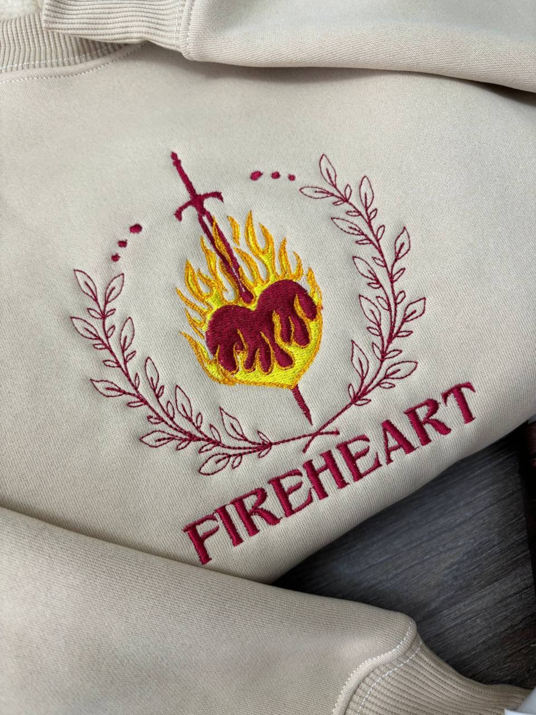 Throne of Glass Fireheart Embroidered Sweatshirt, Sarah J. Maas, Throne ...