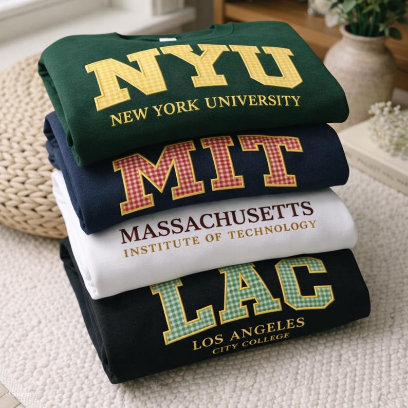 Custom University Embroidered T-shirt, Personalized Varsity College ...