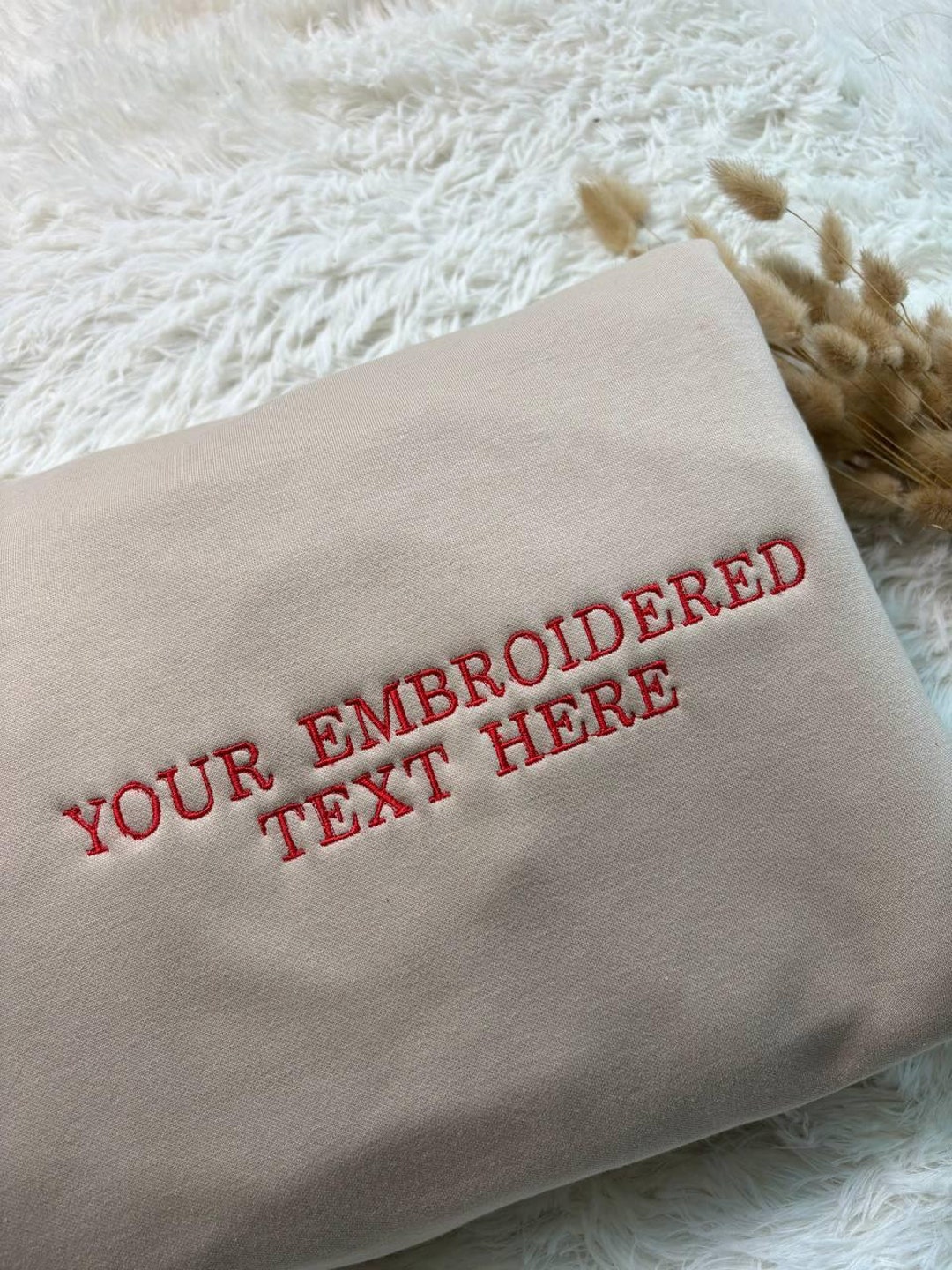 Custom Text Embroidered Sweatshirt, Personalized Quote Sweatshirt, Custom Logo, Birthday Gift ...