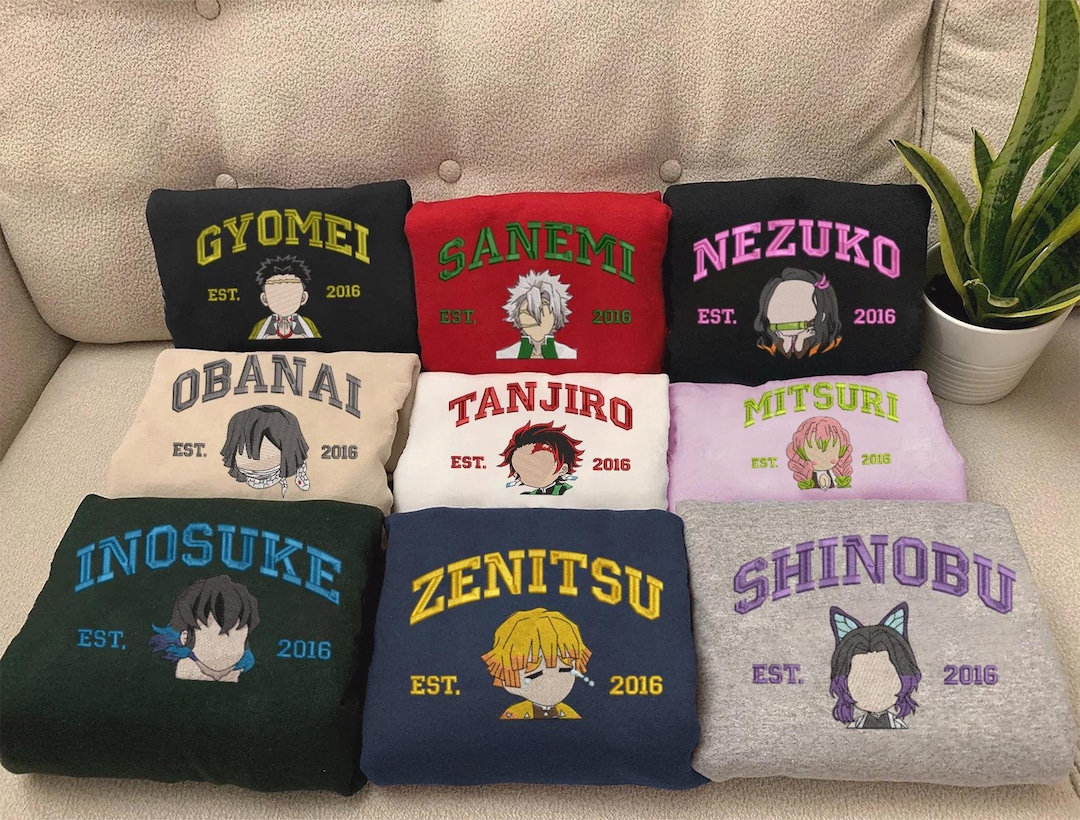 Anime Embroidered Sweatshirt, Embroidered Anime Shirt, Anime Shirt ...