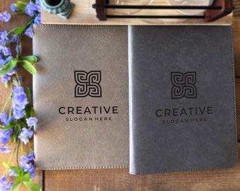 Personalized Engraved Company Portfolio, Custom Company Logo Portfolio ...