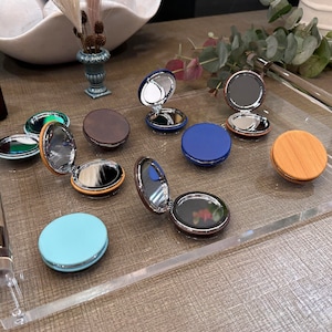 Birth Flower Compact Mirror, Personalized Compact Mirror, Bridesmaid ...