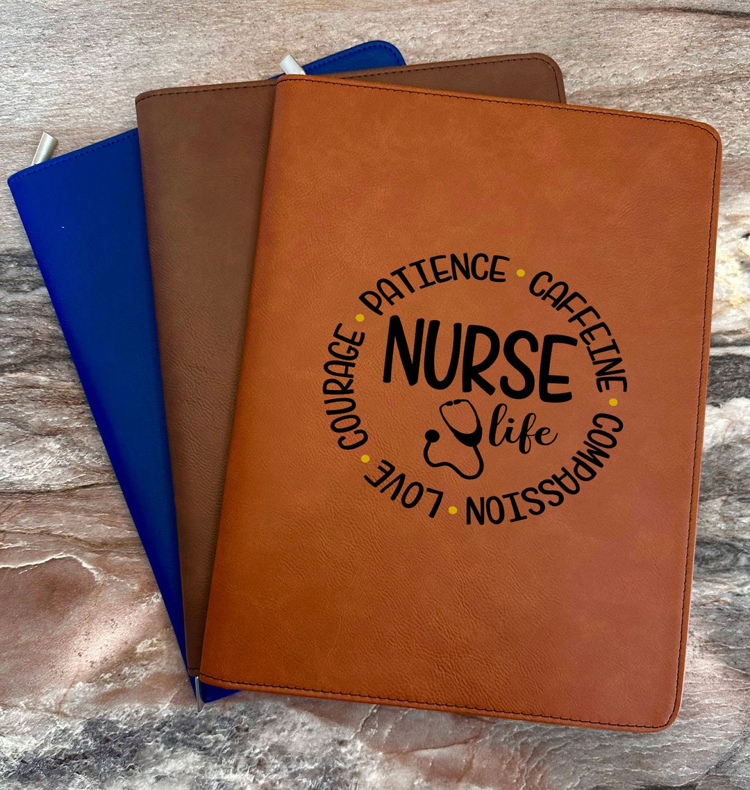 Nurse Life Monogram Portfolio, Front Line Workers Leatherette Portfolio ...
