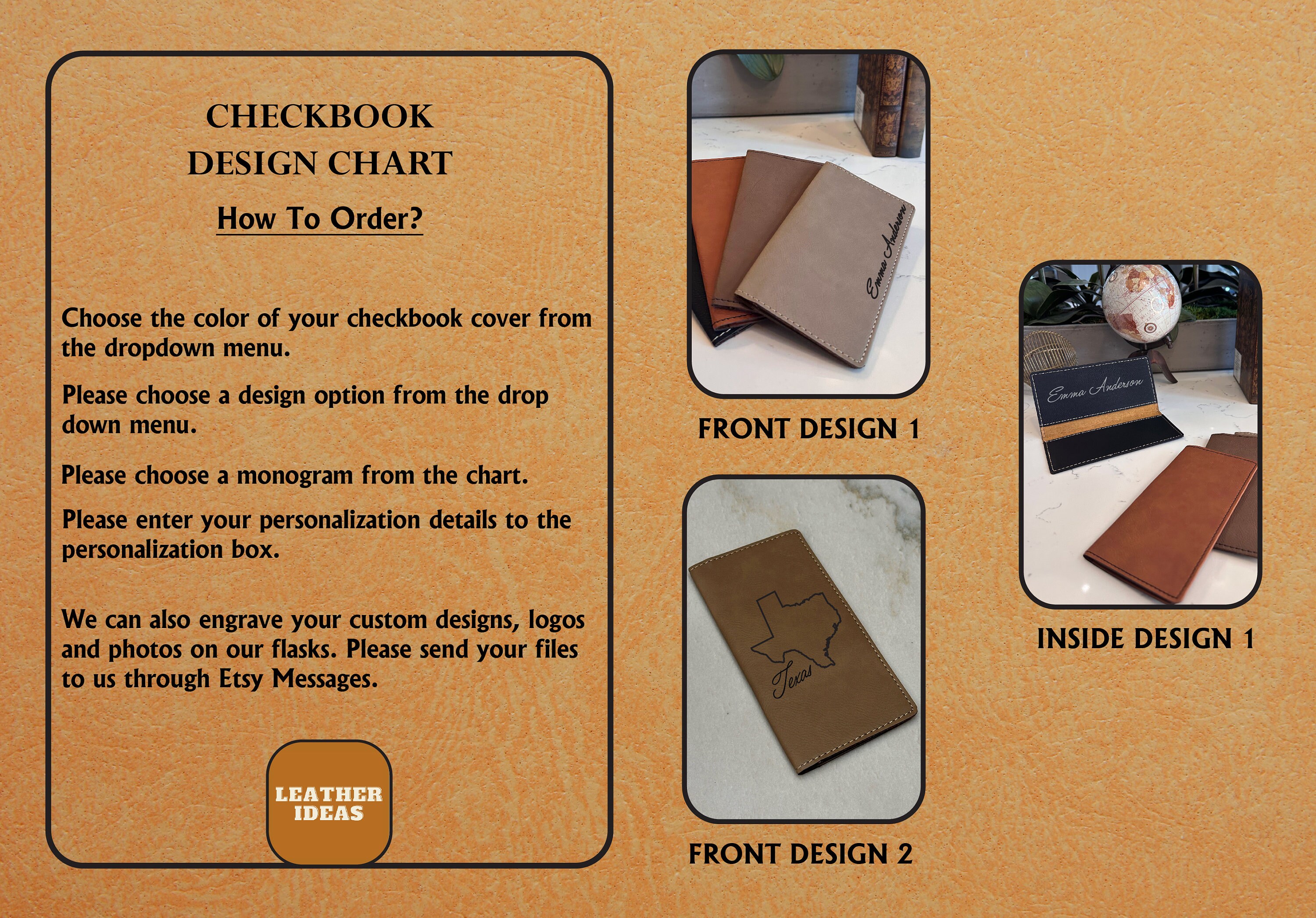 Birth Flower Engraved Checkbook Cover Personalized Checkbook - Etsy