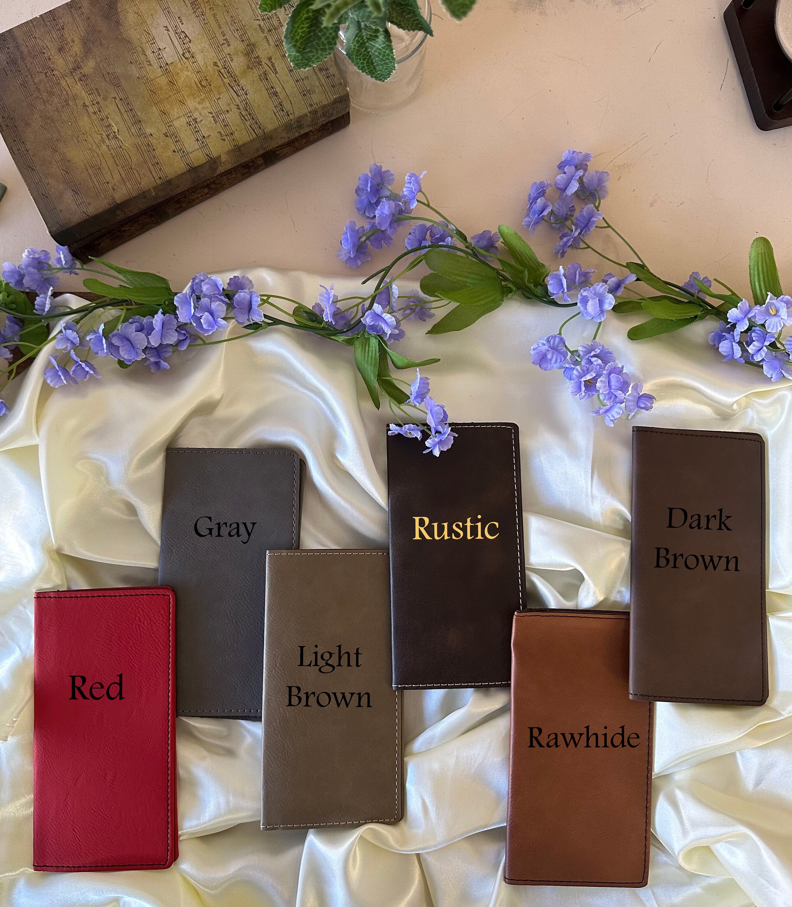 Birth Flower Engraved Checkbook Cover Personalized Checkbook - Etsy