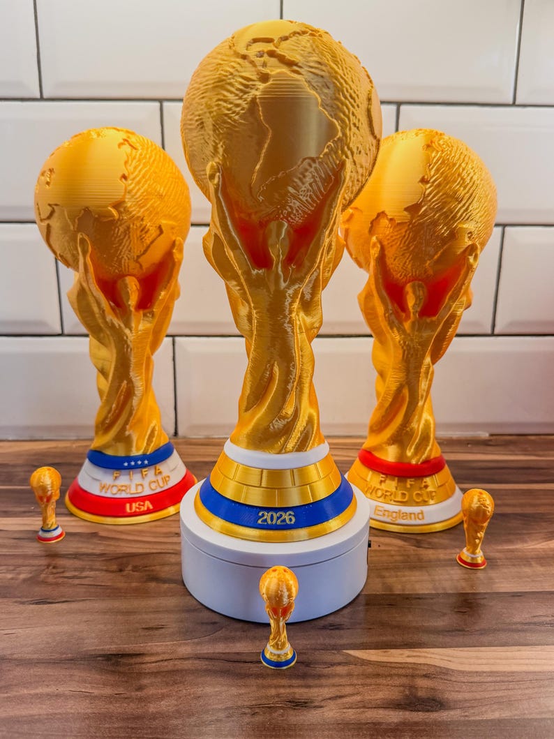 World Cup Football | Custom Made Trophy by Country | Gold Replica - Etsy