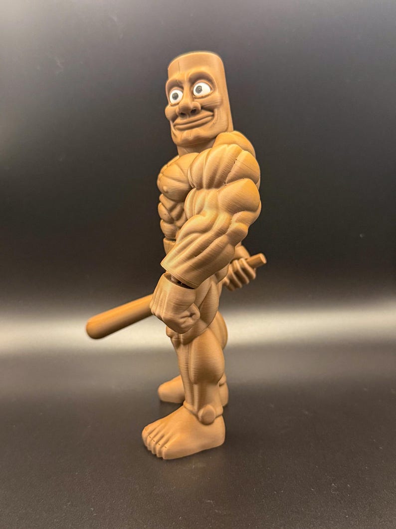 Tung Tung Sahur Muscle Figure | Articulated Meme Toy | 3D Printed ...