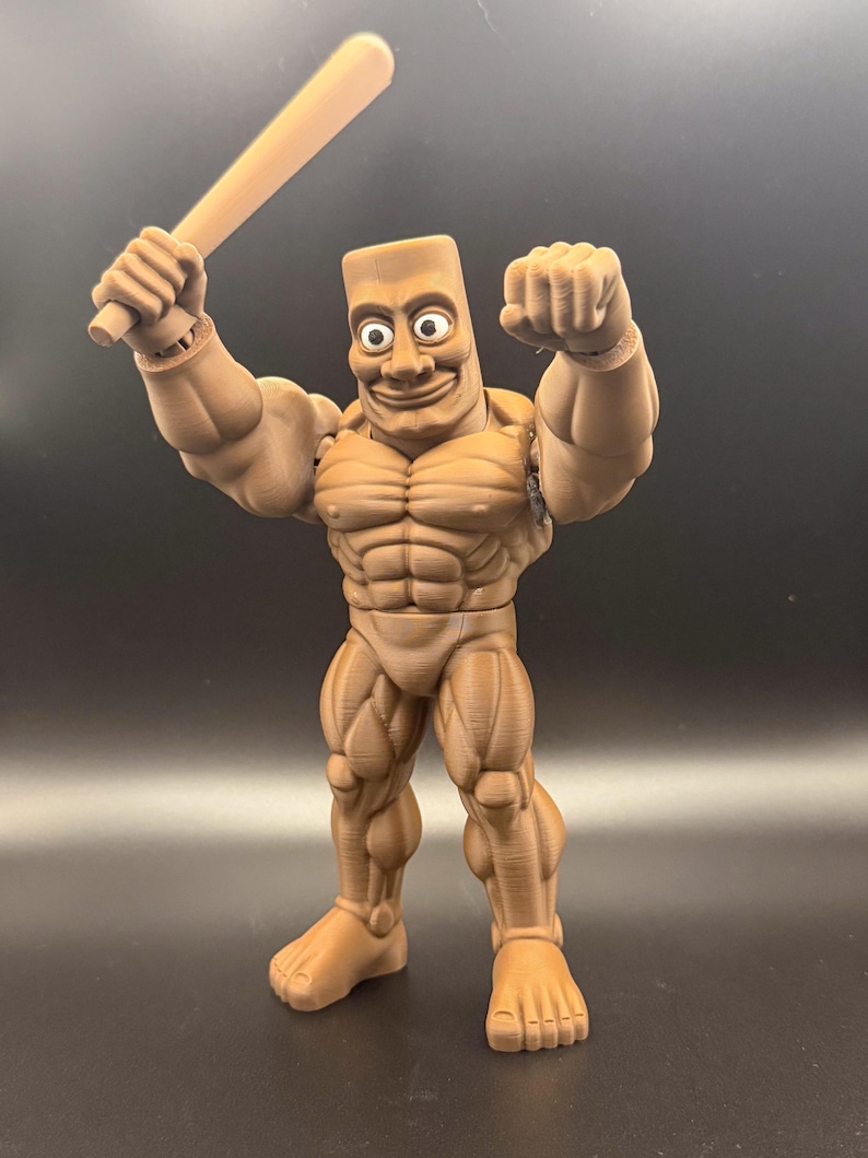 Tung Tung Sahur Muscle Figure | Articulated Meme Toy | 3D Printed ...